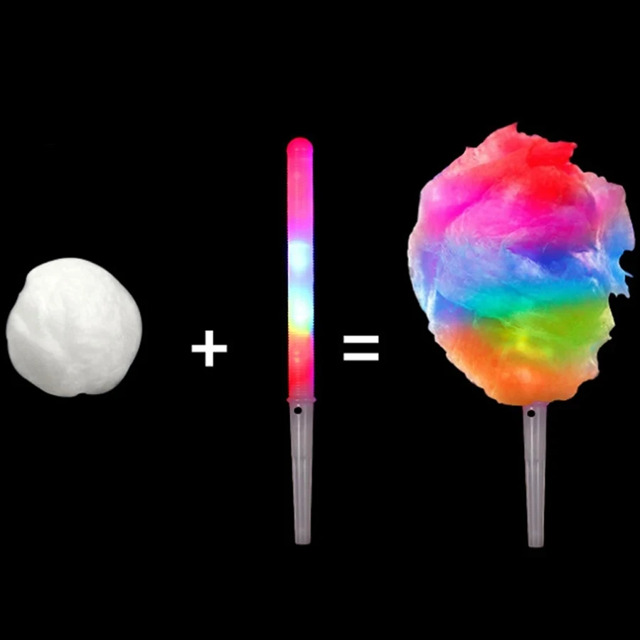 10 20 30 40 50 PCS Colorful LED Glow Sticks Cotton Candy Cones Reusable Glowing Marshmallows Sticks LED Light Tubes Party Props AliExpress
