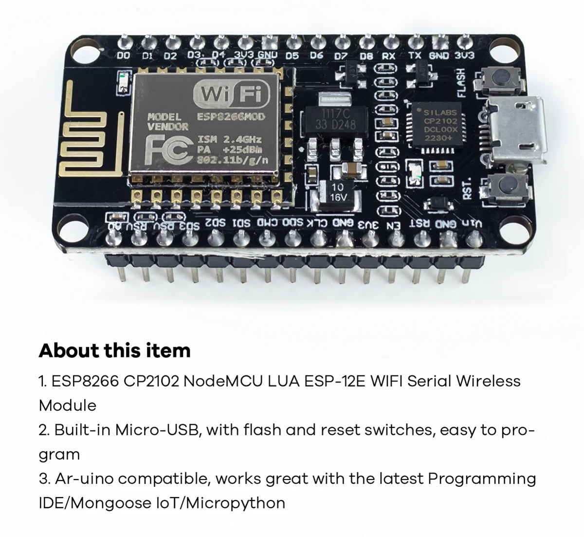 Lafvin Wifi Esp8266 Development Board Starter Kit For Iot Breadboard Wifi Sensor Module Kit For 7366