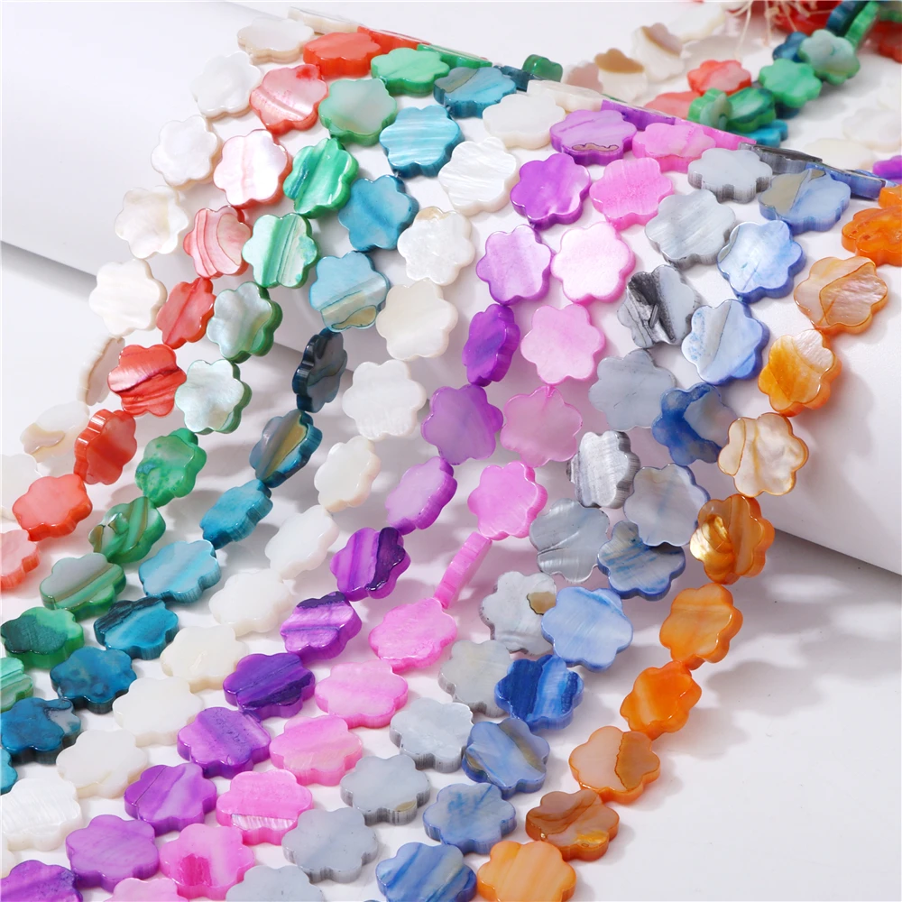 Wholesale Colorful Natural Freshwater Shell Bead Hexapetal Flower Shape ...