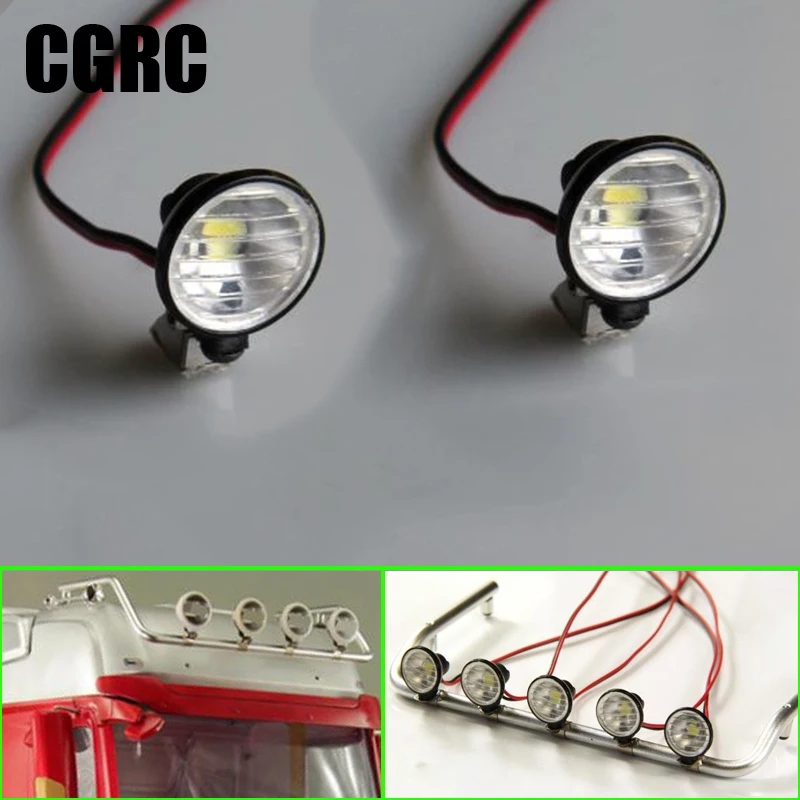 2pcs-Model-Car-Metal-Led-Round-Spotlight-Dome-Light-for-1-10-1-14-RC ...