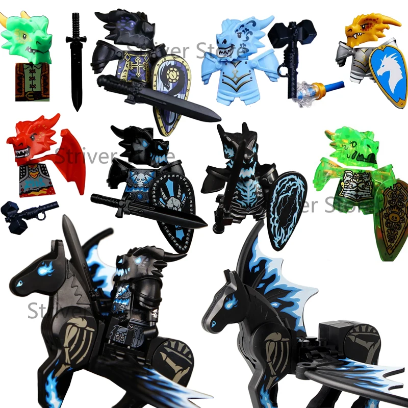 Medieval Knights Building Blocks Dragon Knight Lightning Dragon Pegasus ...