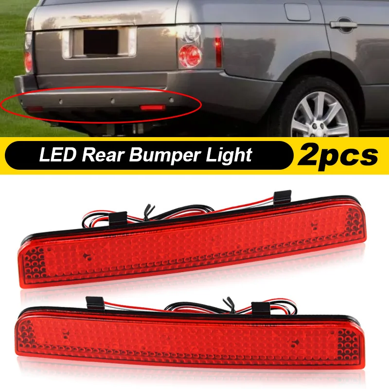 Pair-LED-Rear-Bumper-Reflector-Light-Car-Driving-Brake-Fog-Trim-Molding ...