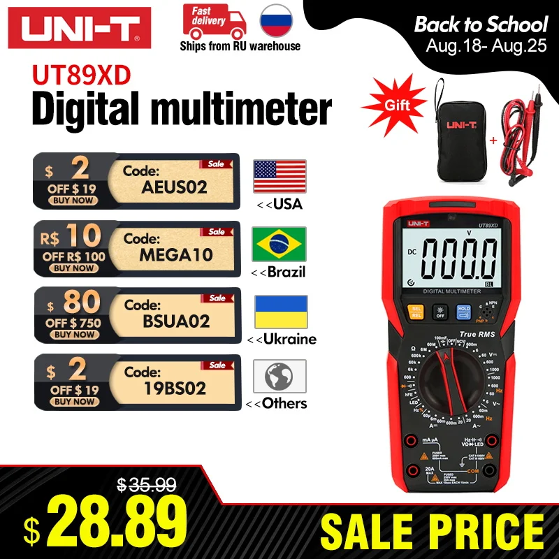 UNI-T-UT89X-UT89XD-Professional-Digital-Multimeter-True-RMS-NCV-20A ...