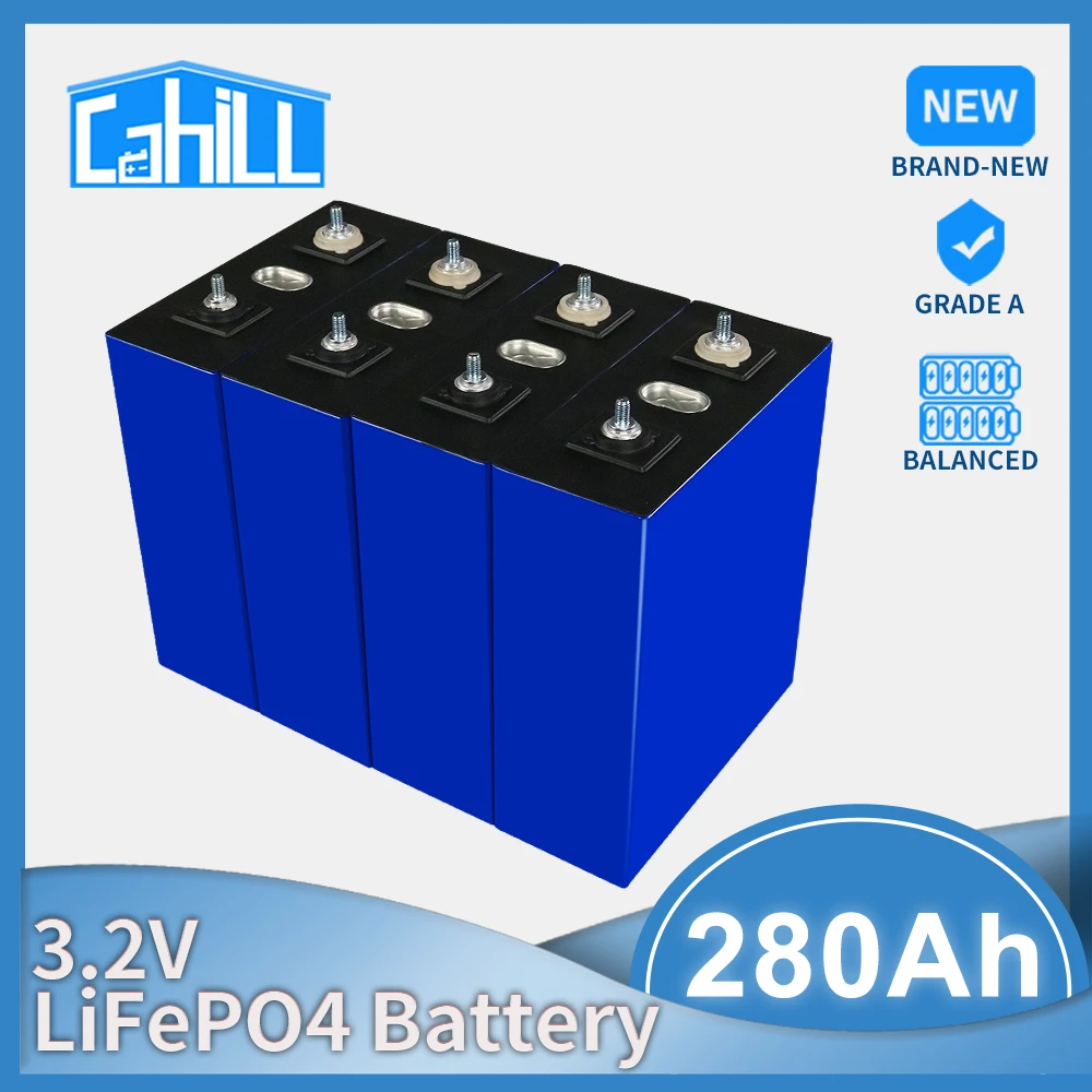 3.2v Lifepo4 Battery 280ah 4/8/16/32pcs Solar Rechargable Battery Cell ...