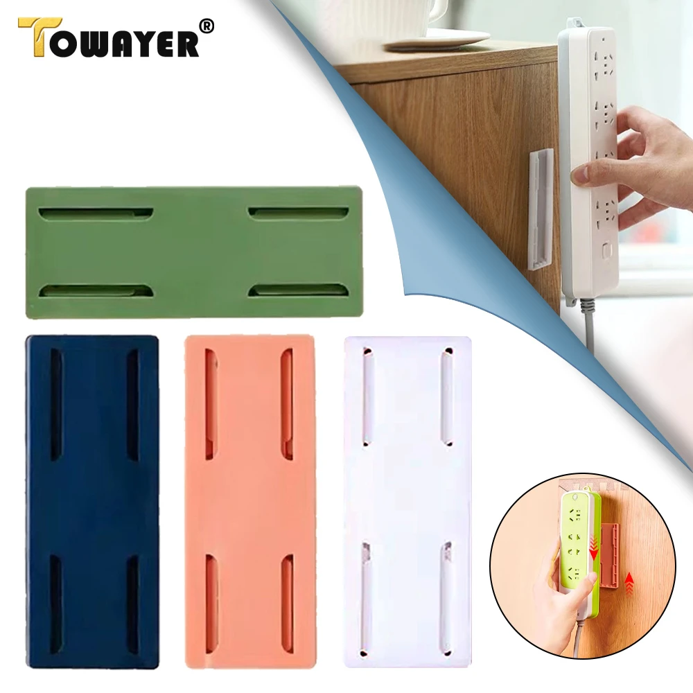 Wall Mounted Plug Fixer Holder Self adhesive Sockets for Cable Wire ...
