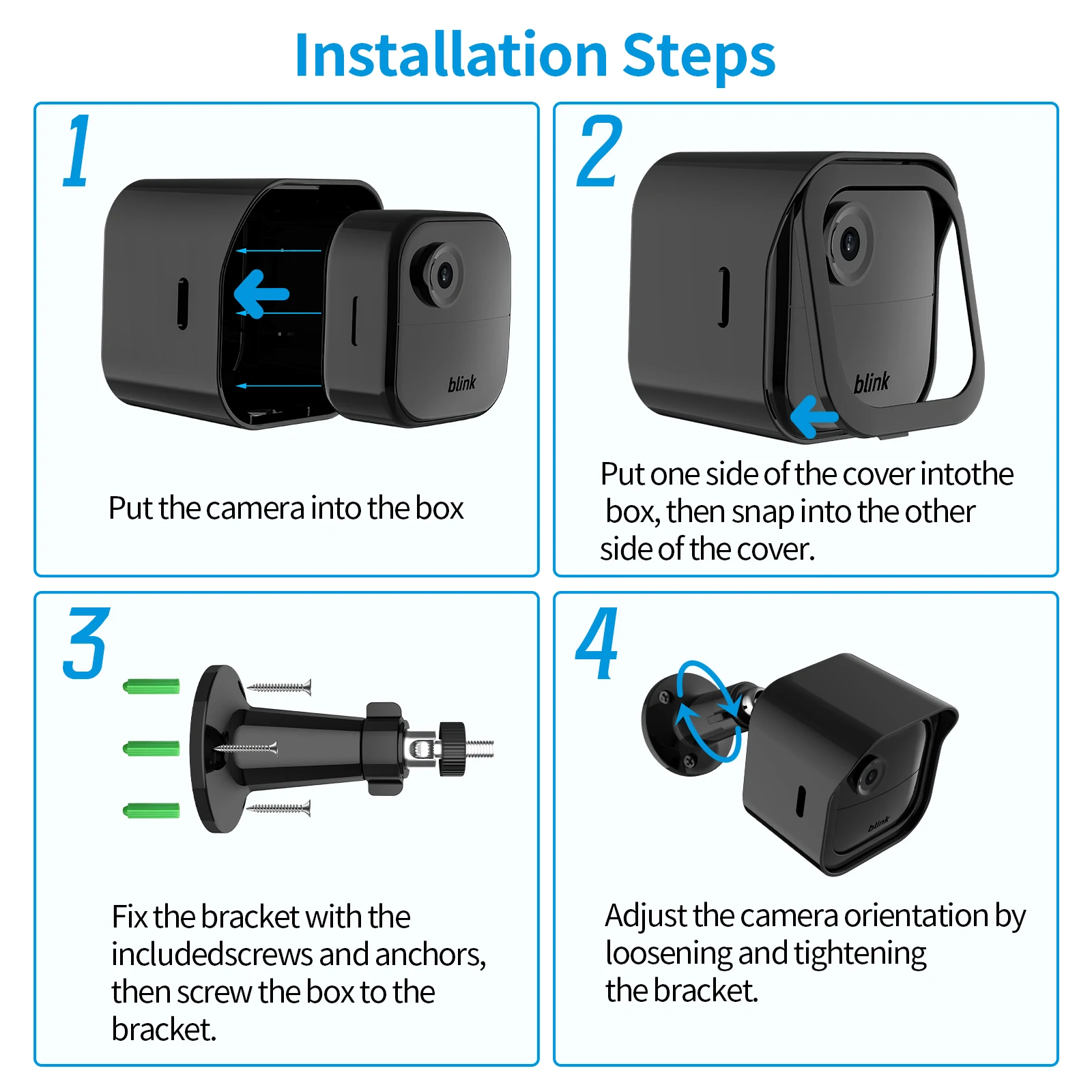 Twist Camera Blink Outdoor 4 No-Drill Mount & Weatherproof Cover Set ...