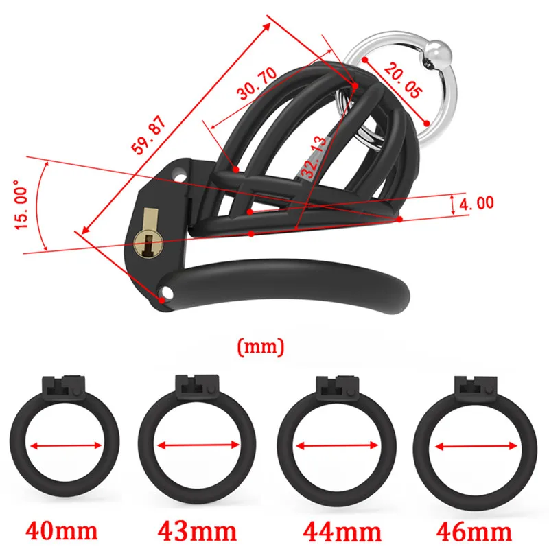 Pa Ring Male Chastity Device Penis Rings Restraint Prince Albert Cage Cbt Locking Slave Device ...