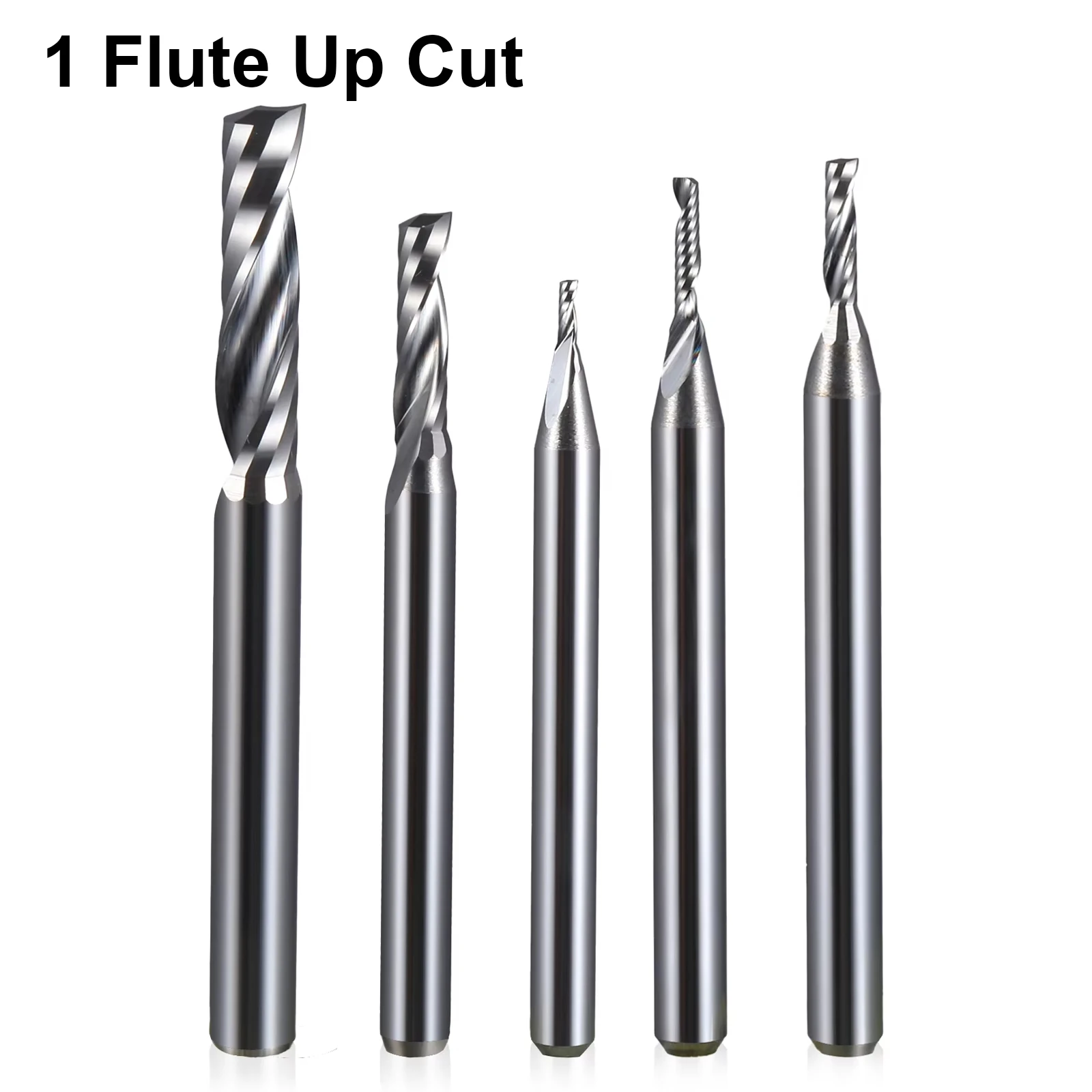 20Pcs 3.175 4 5 6 8 10 12mm Up Cut AAA TOP Single Flute Spiral Cutter ...