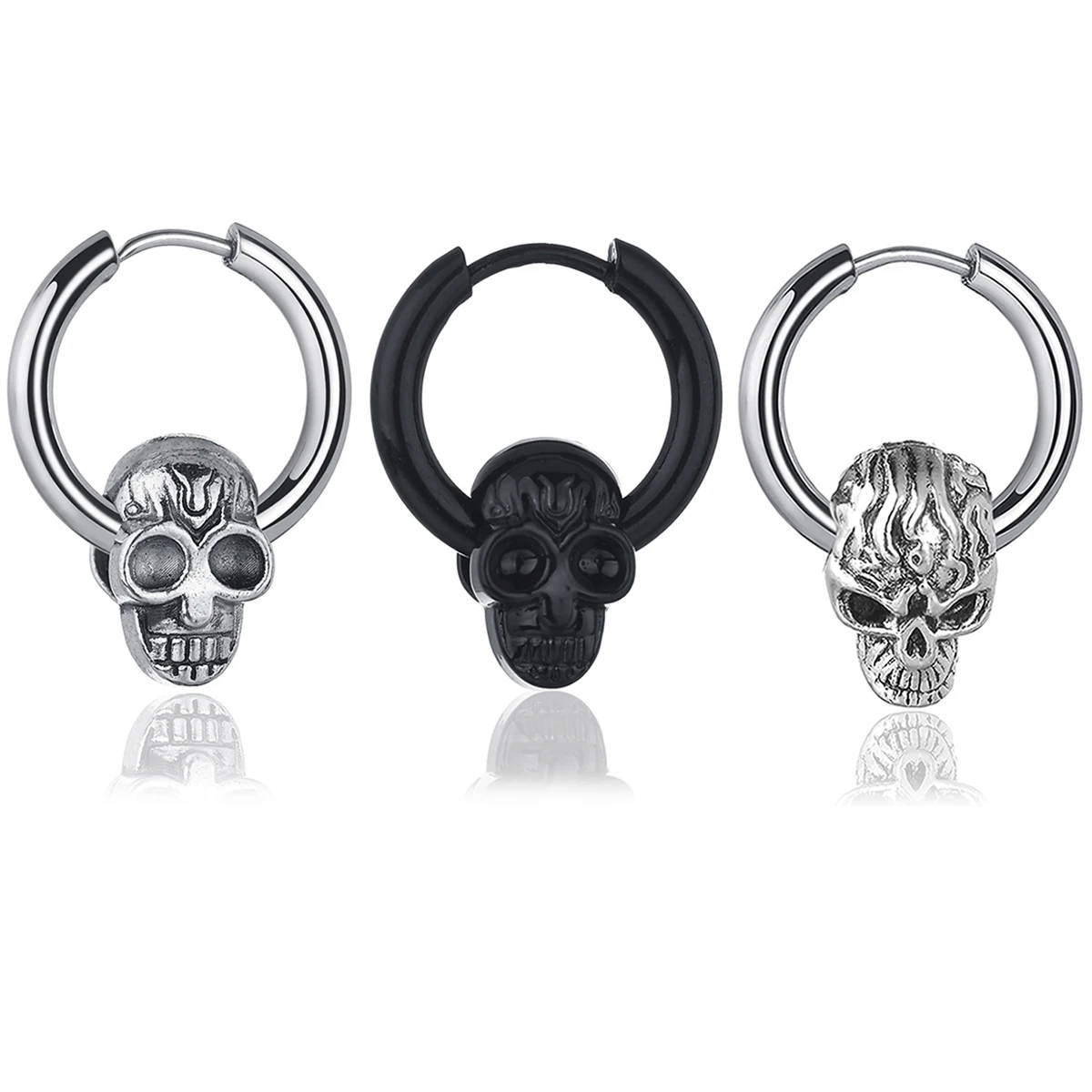 Pendientes-redondos-de-acero-inoxidable-para-hombres-y-mujeres-Piercing ...