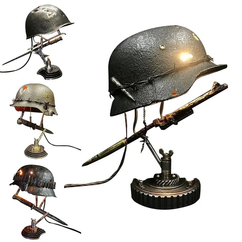 Luminous-War-Relics-Lamp-Retro-Hat-Resin-Model-Light-Soldier-Hat-Shape ...