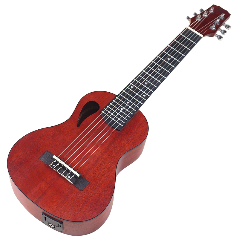30 Inches Guitalele Guilele 6 Strings Mini Electric Guitarlele Brown ...