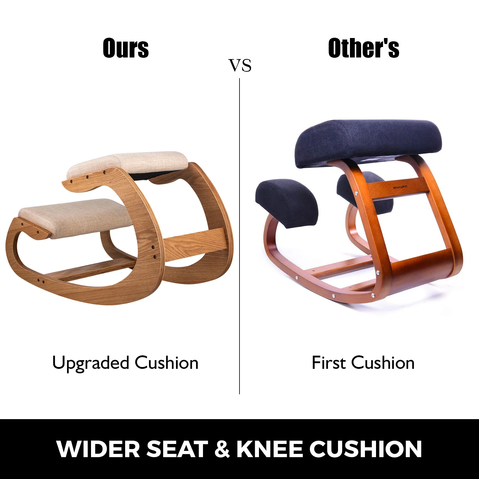 2023 VEVOR Ergonomic Rocking Wooden Kneeling Chair Stool Correct ...
