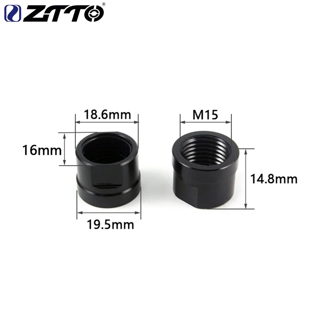 ZTTO Bicycle Thru Axle Nut M15 M12 P1.0 P1.5 P1.75 Hubs Shaft Cap Bike ...