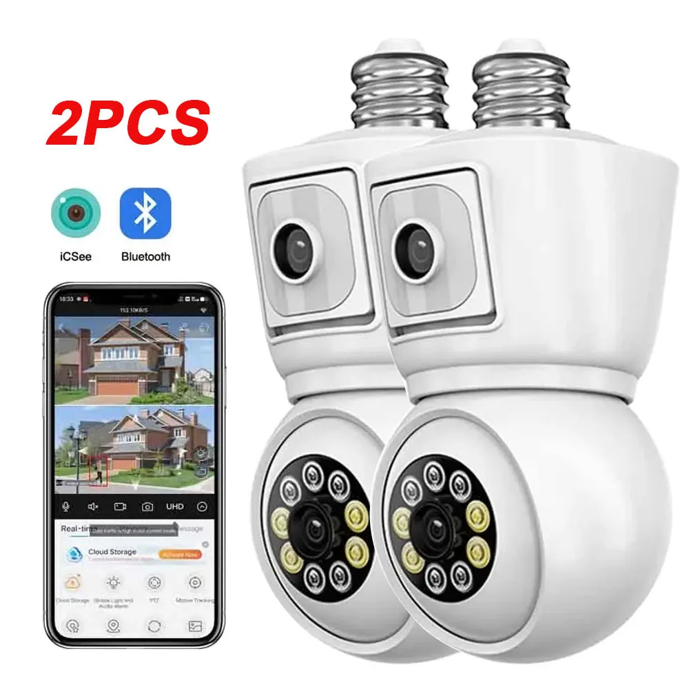 ICSEE-6MP-E27-Bulb-WiFi-IP-Camera-Dual-Lens-Dual-Screen-Two-Way-Audio ...