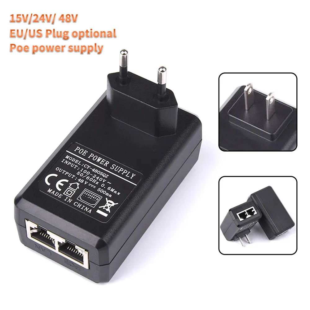 1000Mbps-POE-Injector-15V1A-24V1A-48V0-5A-Output-EU-US-Plug-For-CCTV-IP ...