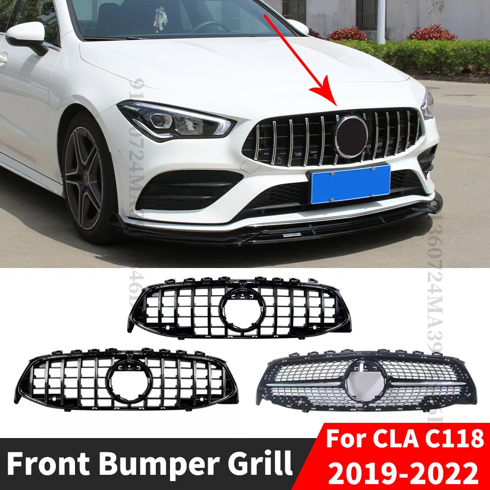GT Diamond Front Bumper Grille Grill Facelift For Mercedes C118 W118 Benz CLA 2019 2022 180 200 250 260 220 Tuning Accessories AliExpress