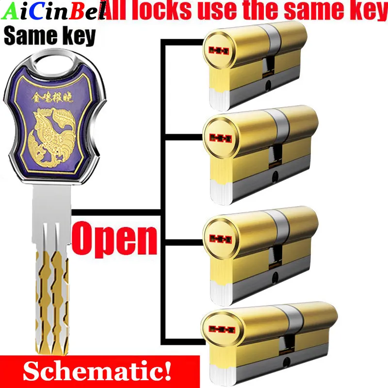 Customize-the-same-key-to-open-all-cylinder-65-100mm-Lock-Cylinder ...