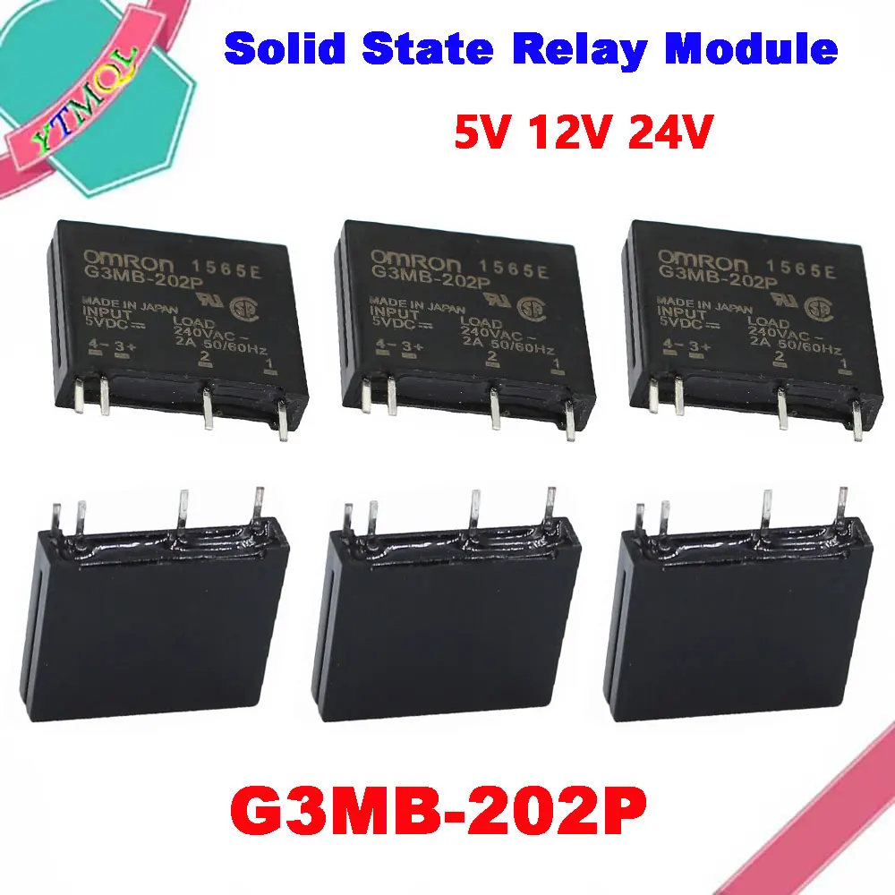 Módulo de relé de estado sólido, piezas, G3MB, 202P, PCB, SIP, SSR, AC, 240V, 2A, interruptor de ...