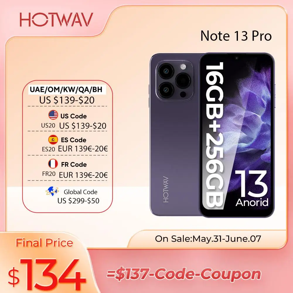 Original-HOTWAV-Note-13-Pro-Smartphone-Android-13-6-6-HD-90Hz-Refresh ...
