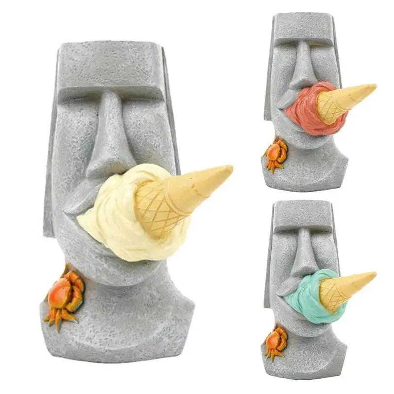 Ice Cream Smashing Moai Statue Desktop Sculpture Easter Island Massive ...