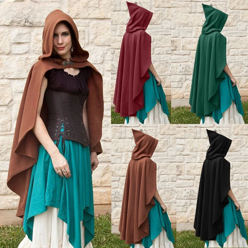 New-Women-Medieval-Vintage-Pirate-Witch-Hooded-Cape-Steampunk-Gothic ...