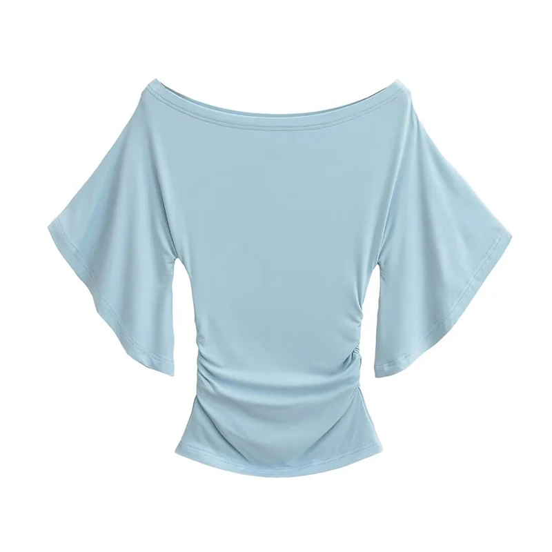 Korean style Women Summer Sexy Bat Sleeve Slash Neck Off Shoulder T ...