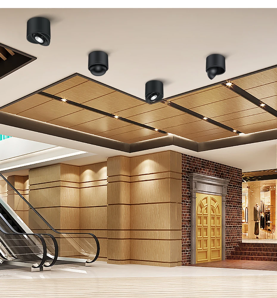 SPOTS,Black Shell-15W-Warm White--DVOLADOR Spot lumineux'intérieur ...