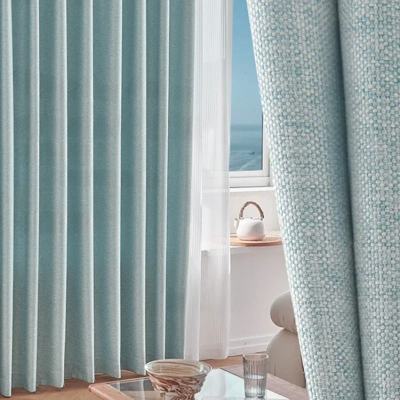 Simple-Thick-Blackout-Drape-Bedroom-Soundproof-Curtain-Large-Area ...