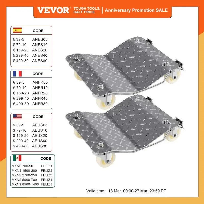 VEVOR-2-Pcs-Car-Tire-Wheel-Trolley-Dollies-Parking-Assistant-Vehicle ...
