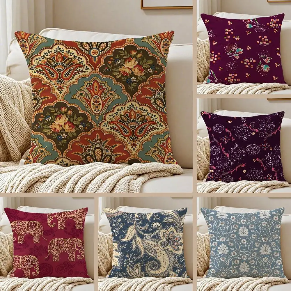 Sari Fabric Pillow Case Anti-dustmite Pillowcase Invisible zipper silky ...