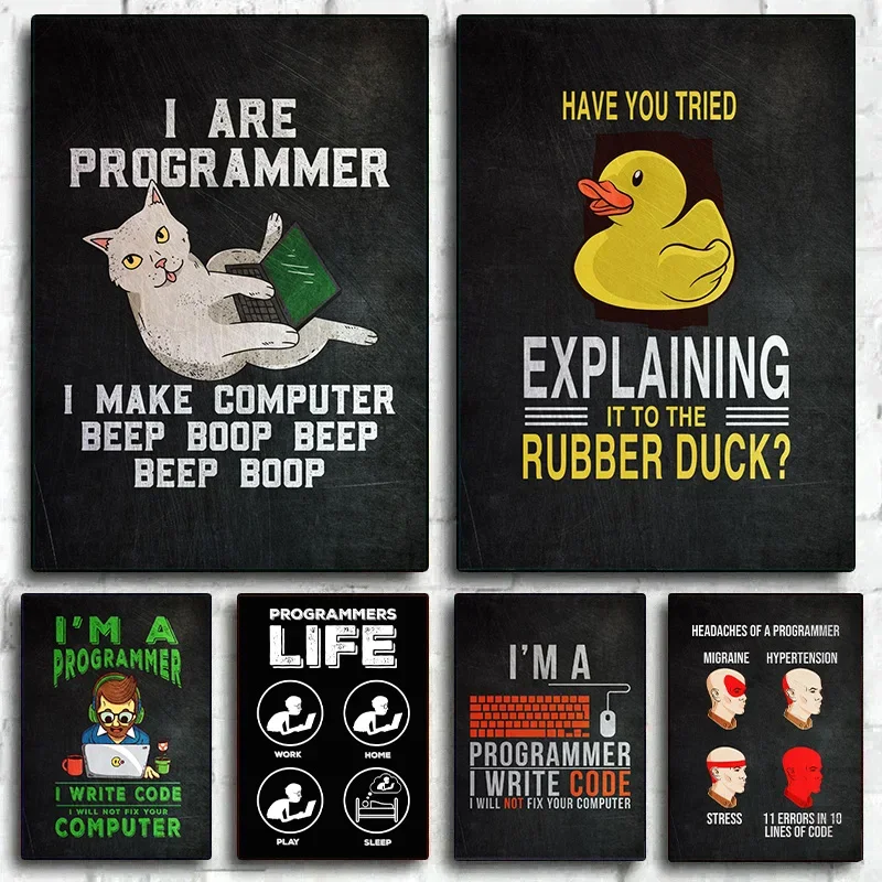 Funny-Programmer-Quotes-Gaming-Zone-Hacker-Code-Poster-Canvas-Painting ...