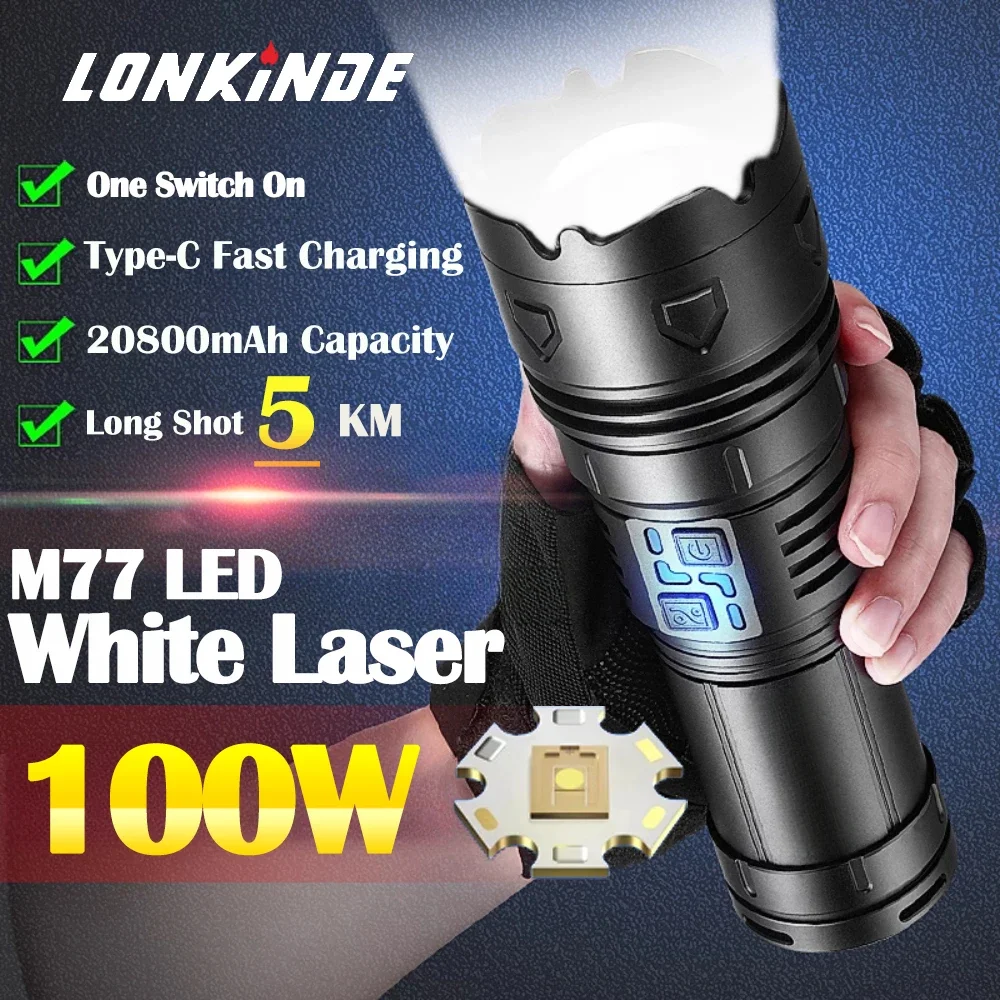 20000LM-Super-Bright-Tactical-Flashlight-100W-GT60-Long-Range-5000m ...