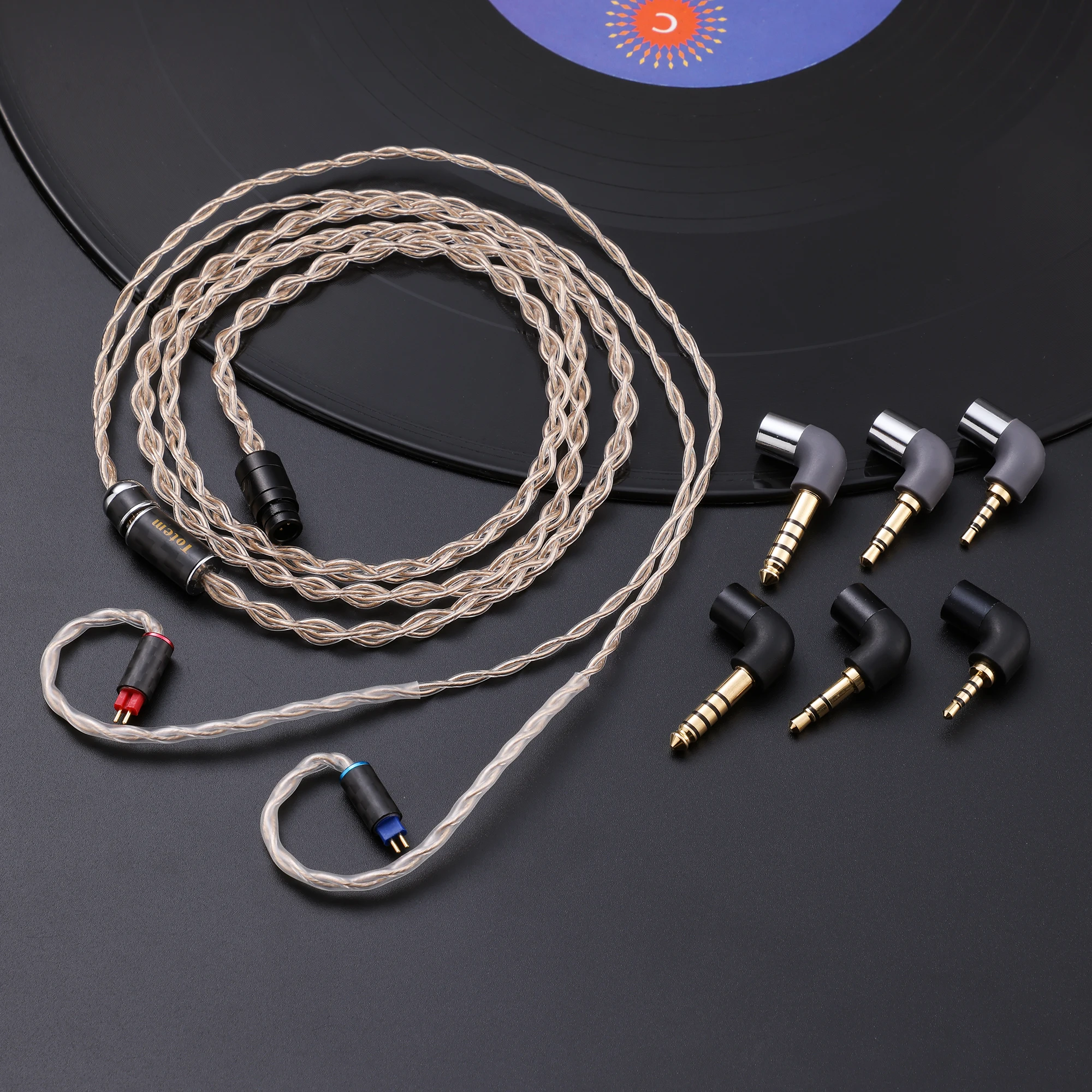 4 Cores Real Gold Plated Single Crystal Copper 3 in 1 Earphone Upgrade Cable 2.5mm 3.5mm 4.4mm ...
