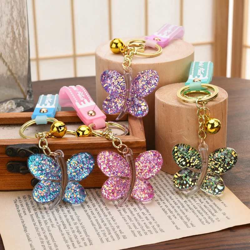 Crystal Butterfly Keychains | Keychain Butterflies Silver | Butterfly ...