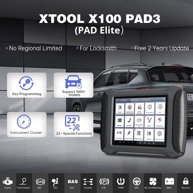 Russian XTOOL CAR OBD2 Auto Key programmer X100 PAD3 OBD2 Full System ...