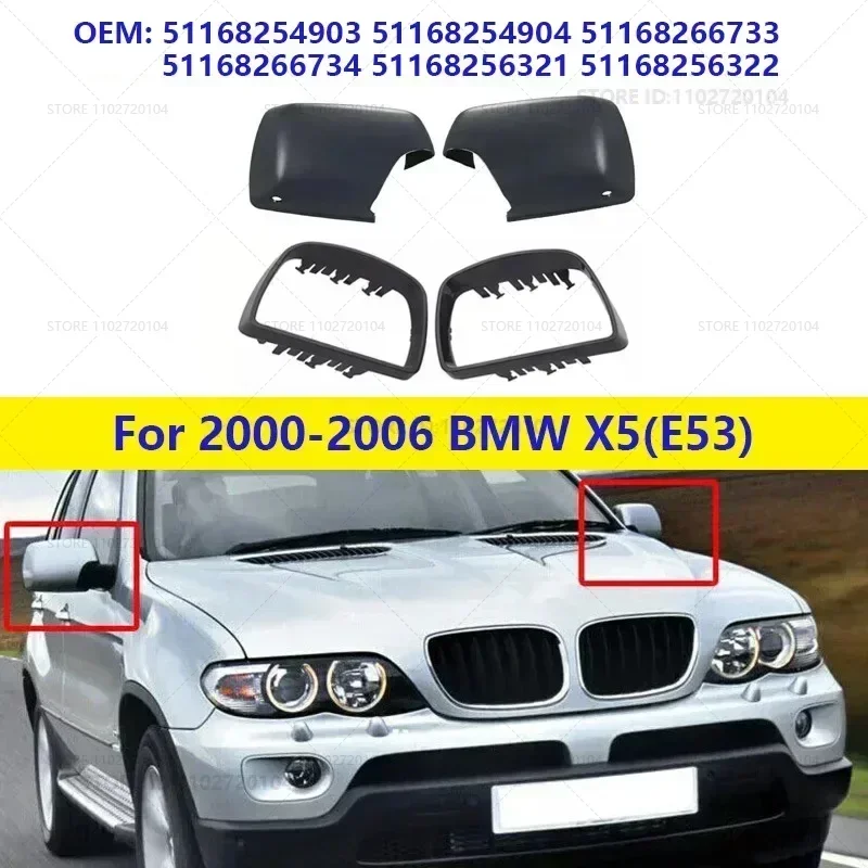For 2000-2006 BMW X5(E53) Wing Door Mirror Cover Casing 51168254903 ...