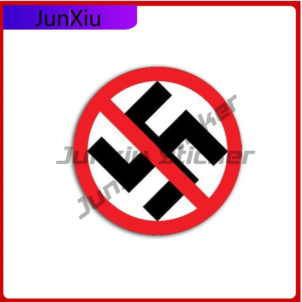 Anti-nazi Vinyl Decal Scratch-proof Exterior Sticker Swastika Crossed ...