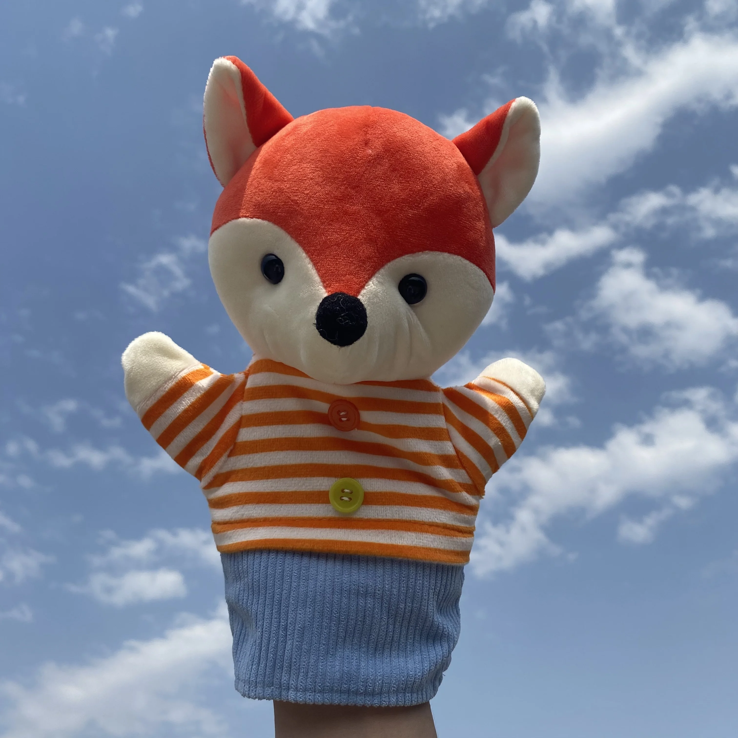 cartoon cute plush toy lovely animal stripe button clothes fox soft ...