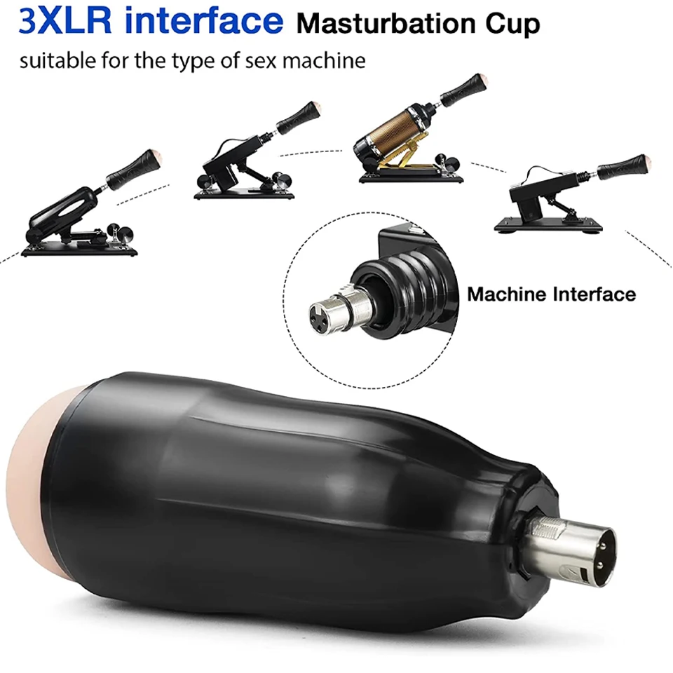 BUXP 3XLR Sex Machine Attachments Love Machines 3 Prong Accessories Cannon Dildo Male ...