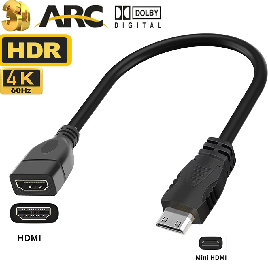 Cable-mini-HDMI-a-HDMI-tipo-C-cable-Ultra-corto-para-c-mara-Digital ...