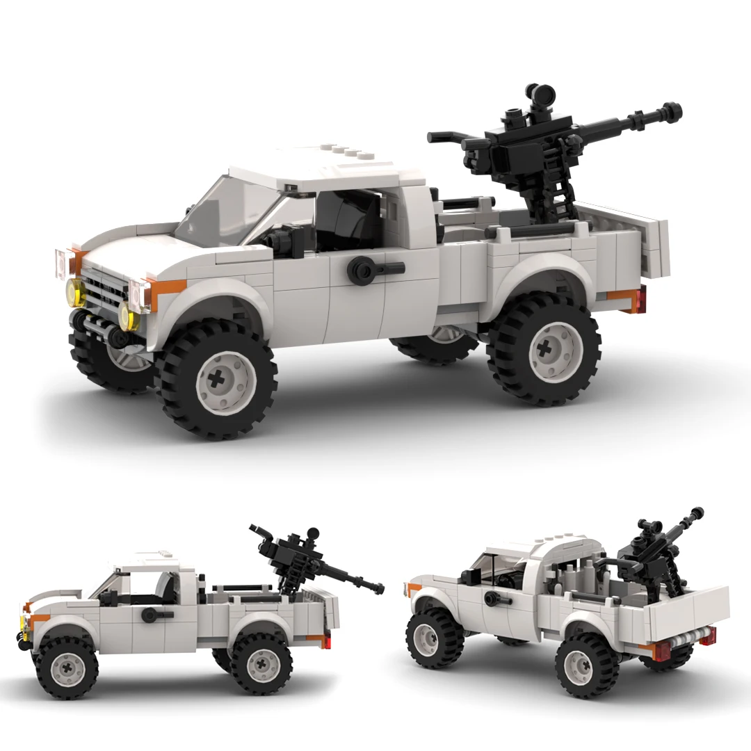 MOC-Military-Truck-Building-Blocks-Pickup-Off-road-Vehicle-Model-Weapon ...