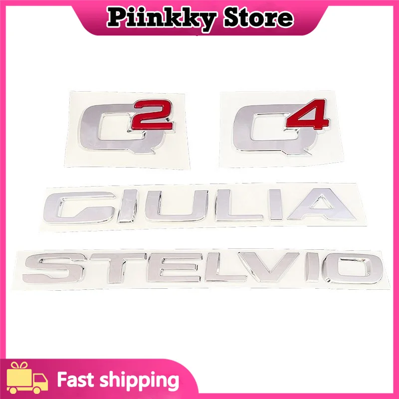 Sliver-Car-metal-tail-letter-decorative-sticker-For-Q2-Q4-Giulia ...