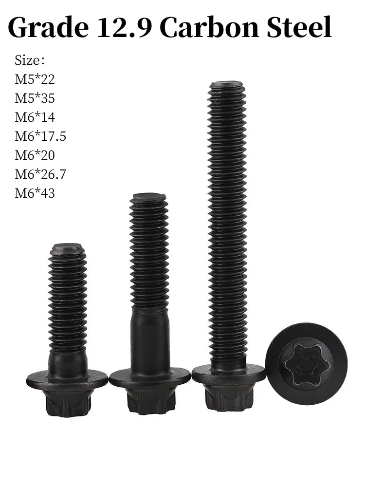 3-10-20-50-pcs-Torx-Head-Bolt-Screw-Grade-12-9-Black-Profile-Flange ...