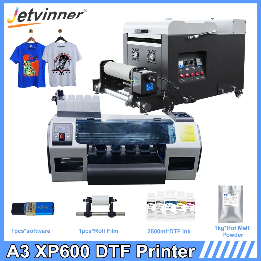 Jetvinner 듀얼 헤드 DTF 프린터, XP600 DTF 프린터, 예열 인쇄, 직접 전사 필름, 티셔츠 인쇄기용, 33cm| | - AliExpress