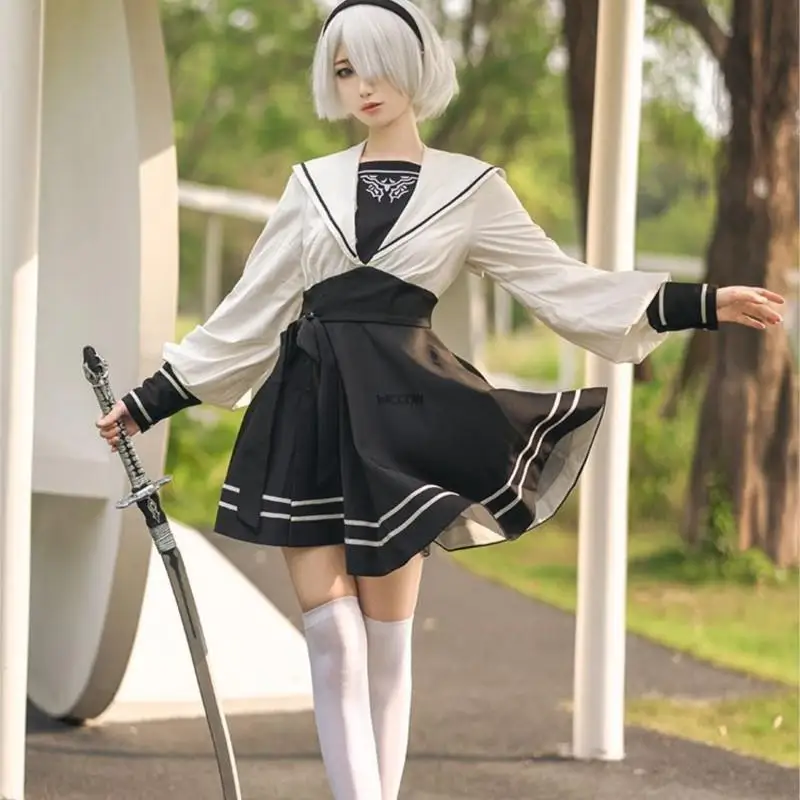 Nier-Automata-Cosplay-Costume-Yorha-2B-Sailor-suit-Sexy-Outfit-Games ...
