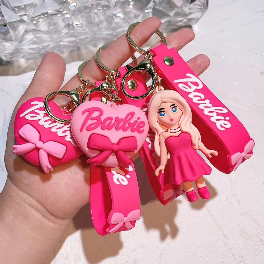 Miniso-Kawaii-Barbie-Keychain-Pink-Cute-Cosplay-Barbie-Letter-Tassel ...
