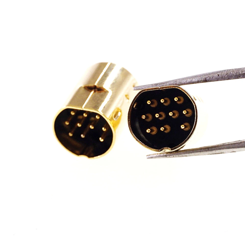 2 Pcs MINI DIN 10 POLIGEN Rund Stecker Männlich PCB Solder Durch Löcher ...