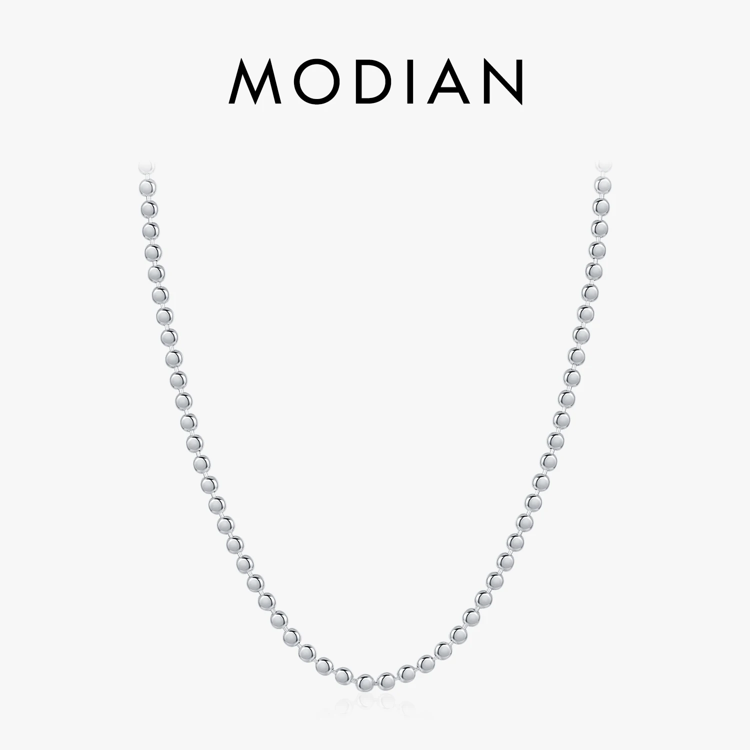 MODIAN Solid 925 Sterling Silver Dainty Small Beads Trendy Choker ...