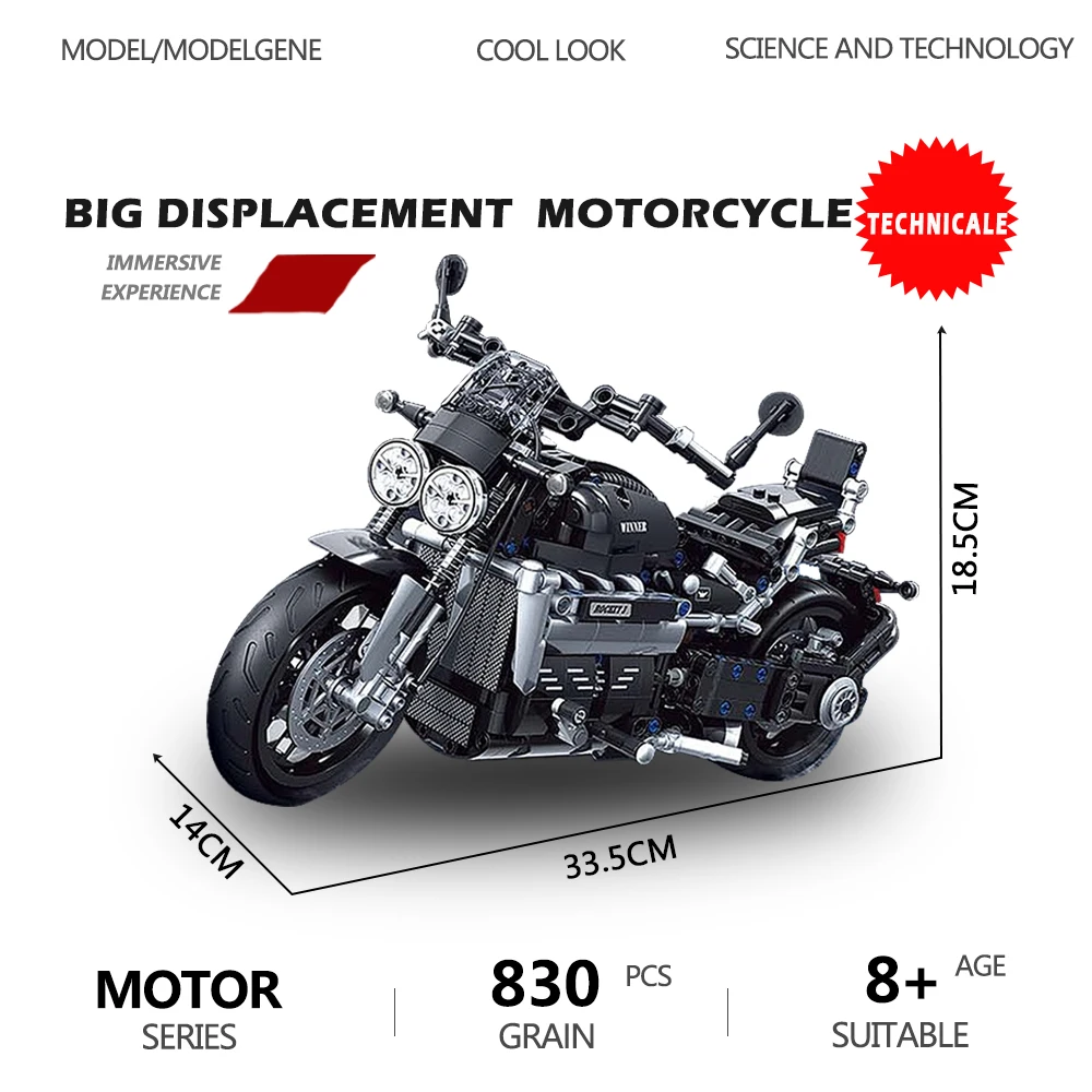Technical 1:6 Seris Motorcycle Building Blocks Motorbike Model Bricks ...