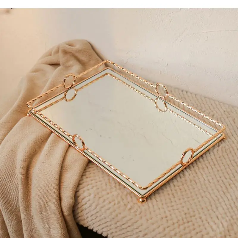 Metal-Rectangular-Mirror-Tray-Household-Dressing-Table-Cosmetic-Storage-Living-Room-Coffee-Table ...